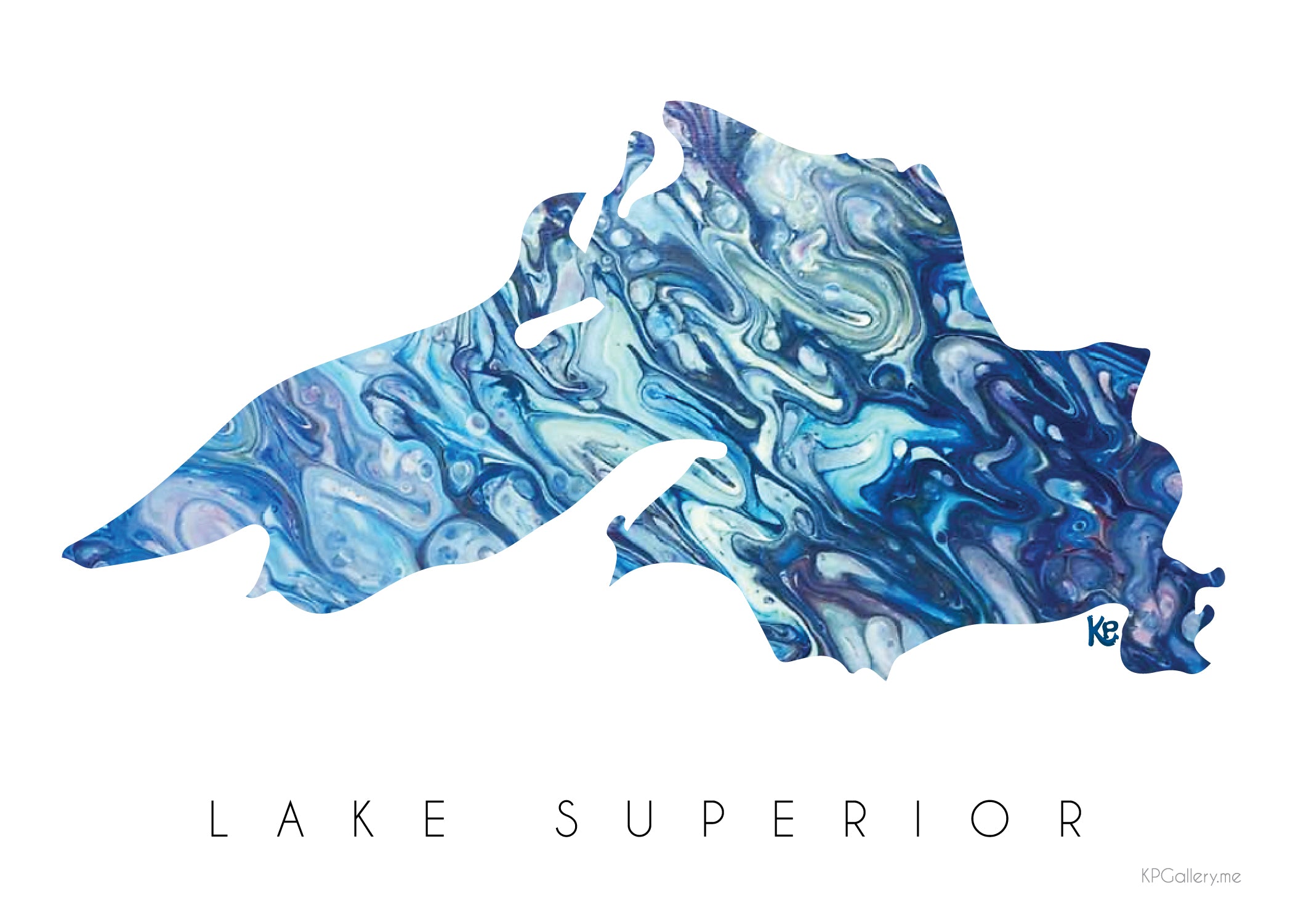 Poster Print 24 x 36 Lake Superior Cool Blue Design – Bloom